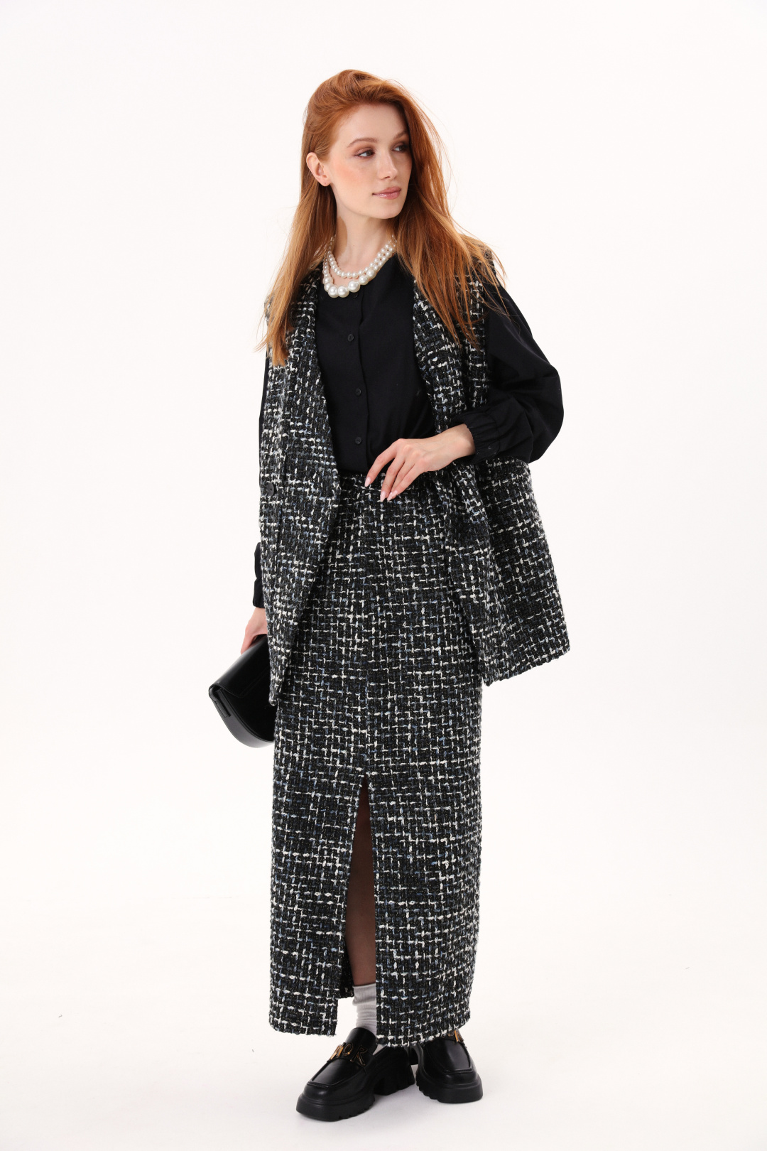 Костюм NikVa н809-1 графит шанель, 42-60 размер, купить за 17 514 руб.